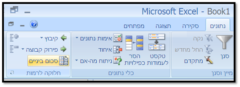 סיכום בינים באקסל | תותח אקסל
